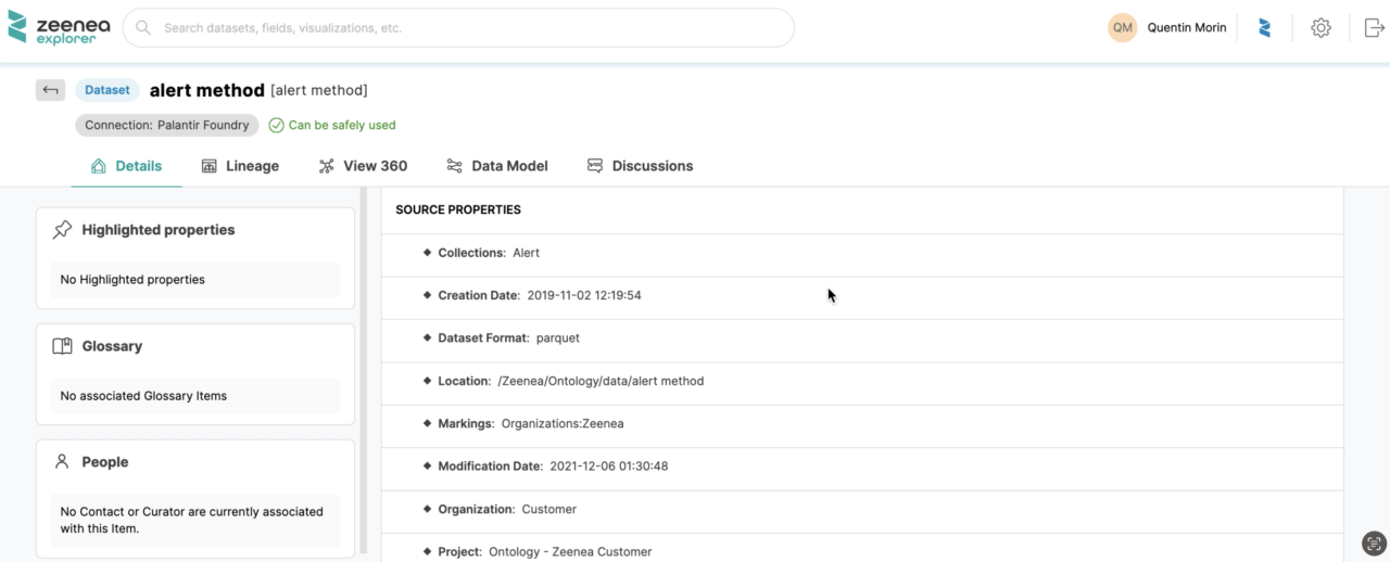 Zeenea x Palantir Foundry